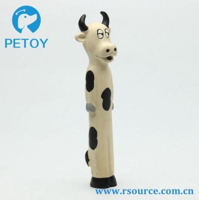 China Squeaky Cow Dog Toy 26cm Non-Toxic Interactive Puppy Chew Toy for Boredom Relief for sale