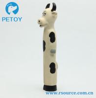 China Squeaky Cow Dog Toy 26cm Non-Toxic Interactive Puppy Chew Toy for Boredom Relief for sale