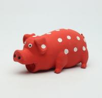 China Eco-Friendly Rubber Pig Squeaky Dog Toy 14.5cm Durable Pet Chew Toy for Small Medium Dogs for sale