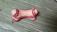 China Non-Toxic Soft Latex Squeaky Bone Dog Toy 10.5cm Interactive Pet Chew for sale
