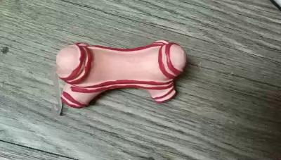 China Non-Toxic Soft Latex Squeaky Bone Dog Toy 10.5cm Interactive Pet Chew for sale
