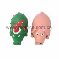 China Latex Squeaky Pig Dog Toy 20cm Durable Pet Chew Toy with Fleece Design for sale