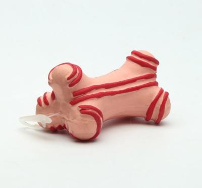 China Bone Shape Latex Pet Dog Toy 10.5cm Safe Chew Toy for Puppies Small Medium Dogs for sale