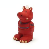 China Latex Squeaky Dog Toy Red Hippo Shape 9x5 cm Non Toxic Durable Pet Toy for sale