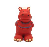 China Latex Squeaky Dog Toy Red Hippo Shape 9x5 cm Non Toxic Durable Pet Toy for sale
