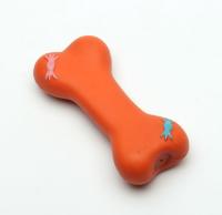 China Halloween Bone Squeaky Dog Toy 14cm Latex Pet Toy for Small Medium Dogs for sale