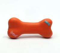China Halloween Bone Squeaky Dog Toy 14cm Latex Pet Toy for Small Medium Dogs for sale