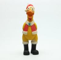 China Non-Toxic Latex Squeaky Chicken Dog Toy 24cm Colorful Pet Chew Toy for sale