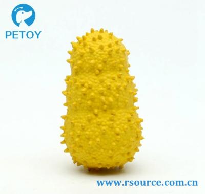 China Teeth Cleaning Spiky Squeaky Rubber Latex Dog Toy 10cm x 6cm for Small Medium Dogs for sale