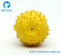 China Teeth Cleaning Spiky Squeaky Rubber Latex Dog Toy 10cm x 6cm for Small Medium Dogs for sale