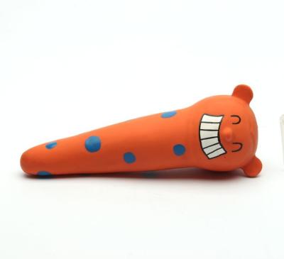 China Custom Size 17cm Latex Carrot Dog Toy Squeaky Chew for Small Medium Dogs OEM for sale