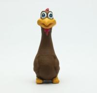 China Funny Chicken Squeaky Pet Toy for Dogs 17cm Height 16cm Width Latex Dog Toy for sale
