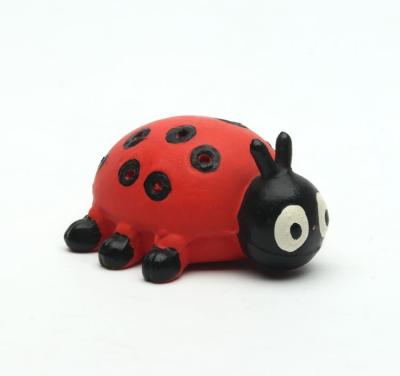 China Soft Latex Ladybug Dog Chew Toy Squeaky Puppy Pet Toy 7cm Length for Small Medium Dogs for sale