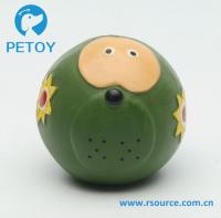 China Funny Face Small Latex Soft Dog Squeaky Ball Toy 8.5cm for Medium Dogs for sale