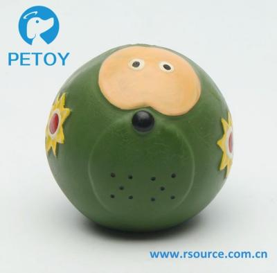 China Funny Face Small Latex Soft Dog Squeaky Ball Toy 8.5cm for Medium Dogs for sale