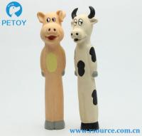 China Non Toxic Latex Dog Toys Squeaky Pig and Cow Set 26cm Soft Chew for Small Medium Dogs for sale