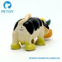 China Non Toxic Latex Cow Shape Dog Teaser Toy 17cm Interactive Squeaky Pet Toy for sale