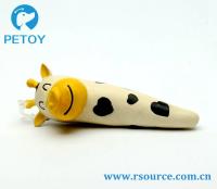China Wholesale Latex Rubber Cow Dog Chew Toy 19cm Squeaky Pet Toy for Small Medium Dogs for sale