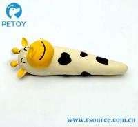 China Wholesale Latex Rubber Cow Dog Chew Toy 19cm Squeaky Pet Toy for Small Medium Dogs for sale