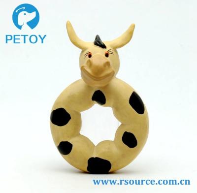 China Latex Cow Pet Chewing Toy 16.5cm Eco-Friendly Durable Dog Grind Teeth for sale