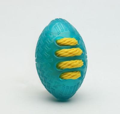 China TPR Dog Football Toy for Strong Chewers 8.5x12.5x7.5cm BSCI Approved OEM for sale