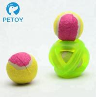 China Christmas Plastic Chew Toys for Dogs Indestructible Fetch Ball Set 9cm TPR for sale