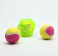 China Christmas Plastic Chew Toys for Dogs Indestructible Fetch Ball Set 9cm TPR for sale