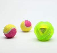 China Christmas Plastic Chew Toys for Dogs Indestructible Fetch Ball Set 9cm TPR for sale
