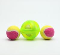 China Christmas Plastic Chew Toys for Dogs Indestructible Fetch Ball Set 9cm TPR for sale