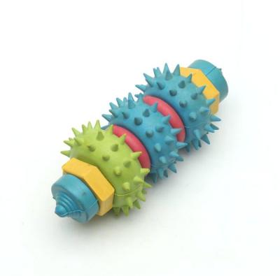 China Rubber Dog Chew Toy Dumbbell ROD Teeth Cleaning 13cm 165g BSCI for sale