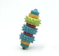 China Rubber Dog Chew Toy Dumbbell ROD Teeth Cleaning 13cm 165g BSCI for sale