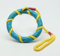 China Round O Pet Dog Dental Chew Toy Durable TPR with Rope 50cm Length for sale