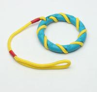 China Round O Pet Dog Dental Chew Toy Durable TPR with Rope 50cm Length for sale