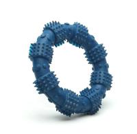 China Round Rubber Dog Chew Toy 12.5 cm Durable Teeth Cleaning Toothbrush Bone for sale