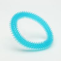 China TPR Dog Toy Spiky Circle 12x7.5cm 122g Durable Chew Toy for Small Puppies for sale