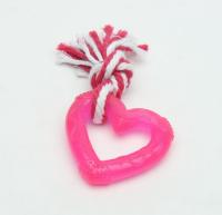 China TPR Dog Toy Heart Star Round Shape Chew Toy for Bulldogs 7x7.5cm for sale