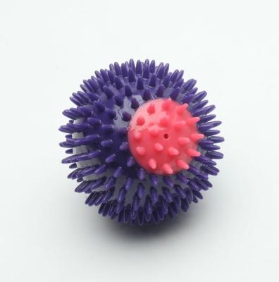 China TPR Dog Squeaky Spiky Ball Toy Interactive Pet Chew Toy for Dental Health 6cm for sale