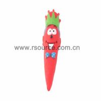 China Custom Vinyl Dog Chew Toy Crown Carrot Shape for Pet Play Durable Bite Resistant 10cm for sale