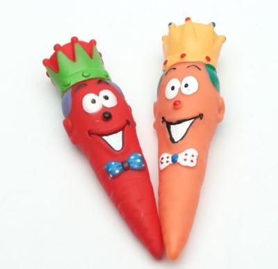 China Funny Carrot Christmas Vinyl Dog Toy with Squeaky 20cm Height for Pet Car for sale