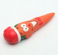 China Funny Carrot Christmas Vinyl Dog Toy with Squeaky 20cm Height for Pet Car for sale