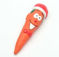 China Funny Carrot Christmas Vinyl Dog Toy with Squeaky 20cm Height for Pet Car for sale