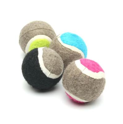 China Custom Logo Printed Rubber Pet Toy Tennis Ball 2 Inch Durable Dog Play for sale