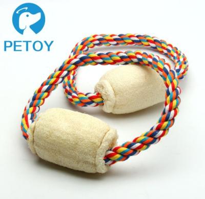 China Interactive Cotton Rope Dog Toy Eco Friendly Custom Color 30cm Durable Pet Toy for sale