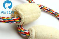 China Interactive Cotton Rope Dog Toy Eco Friendly Custom Color 30cm Durable Pet Toy for sale