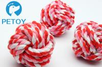 China 100% Cotton Rope Ball Dog Toy Bright Colors Durable Chew Toy for Large Breeds Custom Size for sale