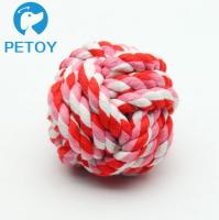 China 100% Cotton Rope Ball Dog Toy Bright Colors Durable Chew Toy for Large Breeds Custom Size for sale
