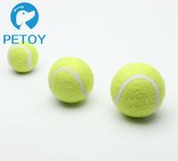 China Cotton Rope Squeaky Tennis Ball for Dogs 6.5cm 7cm Durable Pet Toy for sale