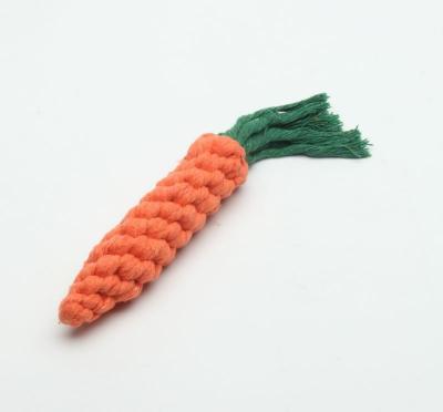 China Cotton Rope Dog Chew Toy Carrot Design Durable Tug Toy for Aggressive Chewers for sale