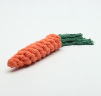 China Cotton Rope Dog Chew Toy Carrot Design Durable Tug Toy for Aggressive Chewers for sale