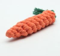 China Cotton Rope Dog Chew Toy Carrot Design Durable Tug Toy for Aggressive Chewers for sale